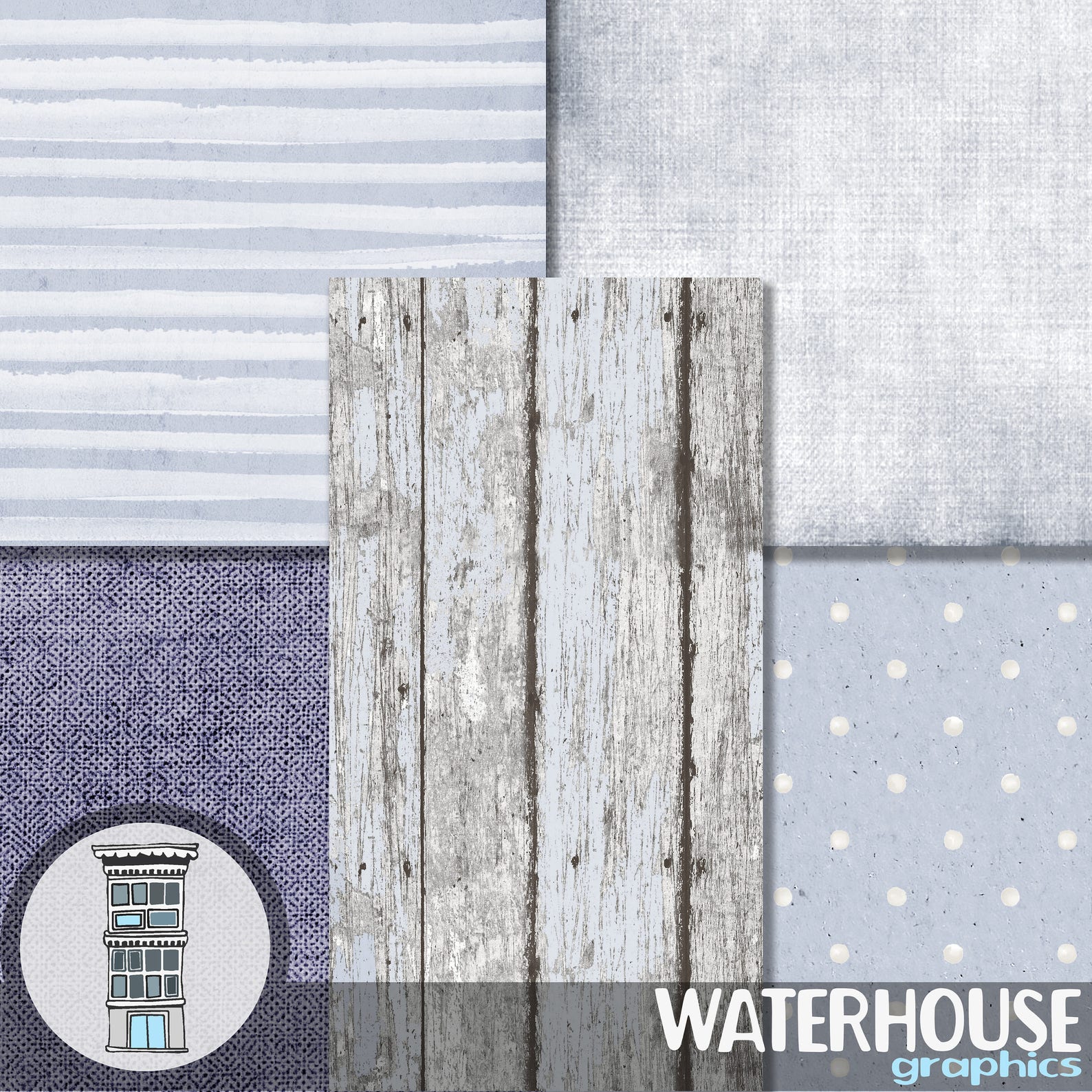Navy Blue Digital Paper Pack INSTANT DOWNLOAD Navy Blue Periwinkle ...