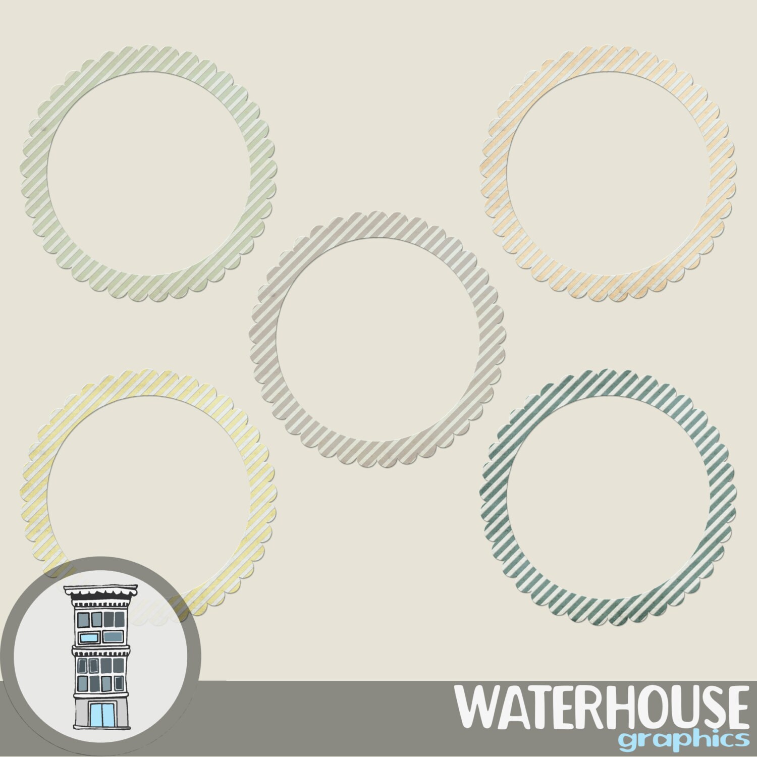 Circular digital Frames Multiple Colors With - Etsy