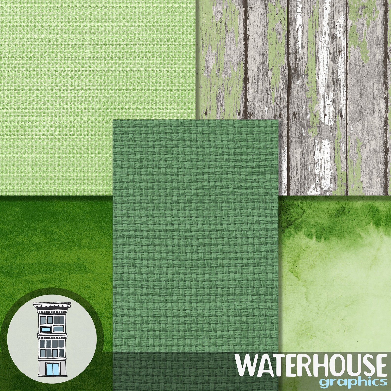 Rustic Green Digital Paper Pack INSTANT DIGITAL DOWNLOAD Green ...