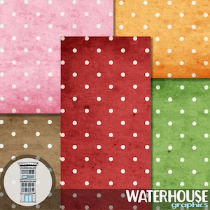 Digital Scrapbook Paper Pack Polka Dots INSTANT DIGITAL DOWNLOAD Aged ...