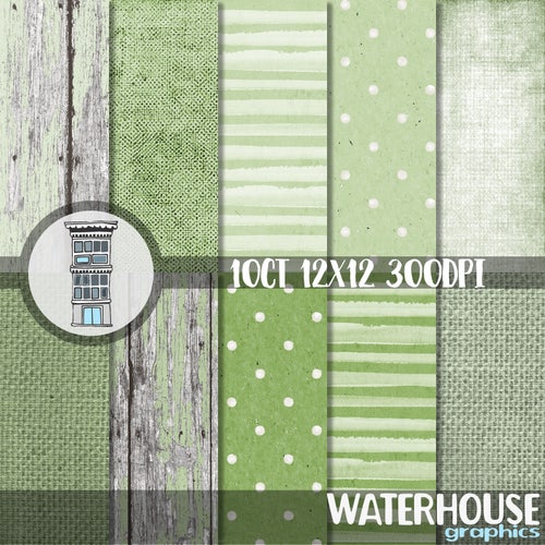 GREEN Digital Paper Pack INSTANT DOWNLOAD Bright Lime Green - Etsy