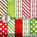 Christmas Watercolor Papers Bright RED & GREEN Digital Paper - Etsy