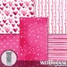 Valentine Watercolor Papers Bright PINK Hearts Digital Paper Pack ...
