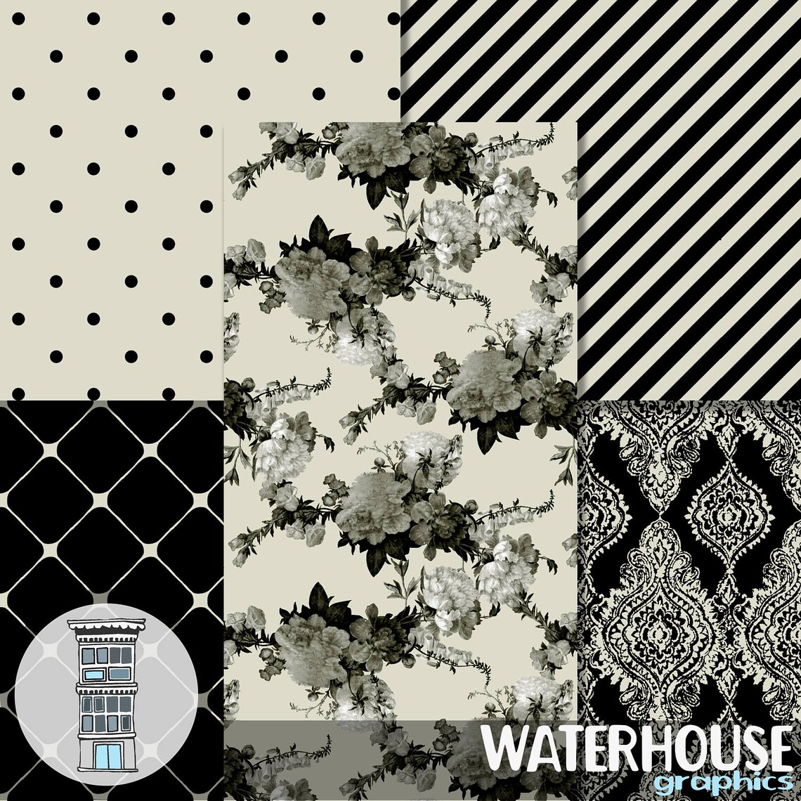 Black Cream Digital PAPER PACK Instant Digital Download - Etsy