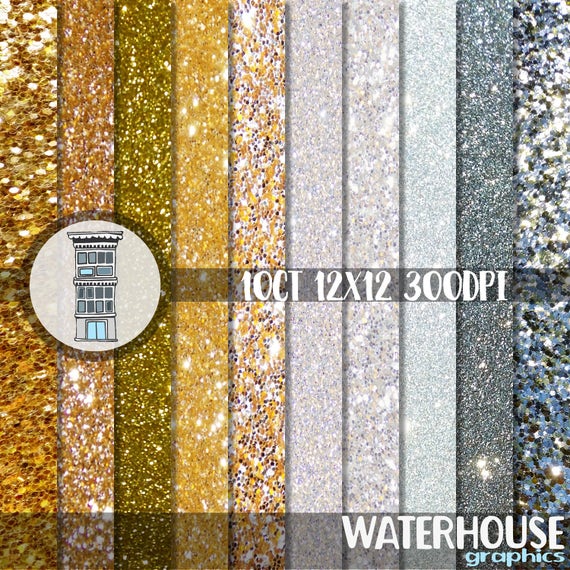 Glitter Gold & Silver Digital Paper Pack INSTANT DIGITAL | Etsy