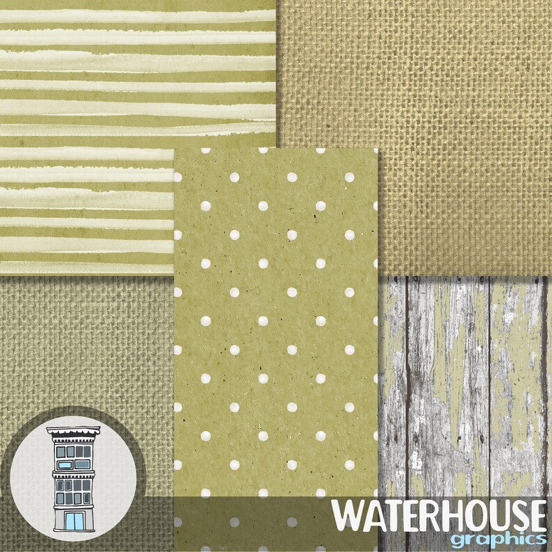Khaki Digital Paper Pack INSTANT DOWNLOAD Rustic Olive Dijon | Etsy
