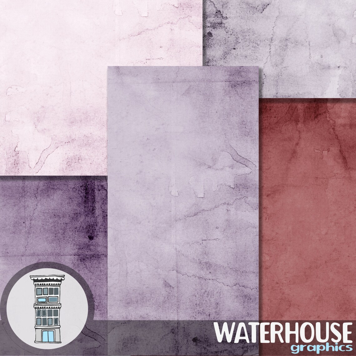 Digital Watercolor Paper Pack Purple & Pink Papers INSTANT - Etsy