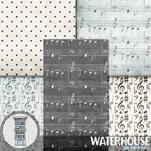 Musical DIGITAL PAPER PACK Cream Gray Black Smokey Blue Distressed ...