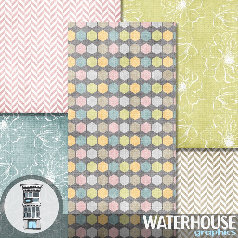 Digital Paper Pack INSTANT DOWNLOAD Floral Spring Colors | Etsy
