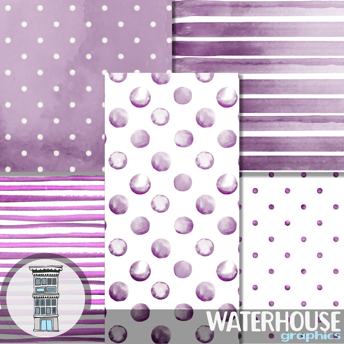 Watercolor Bright Purple Digital Paper Pack INSTANT Digital - Etsy