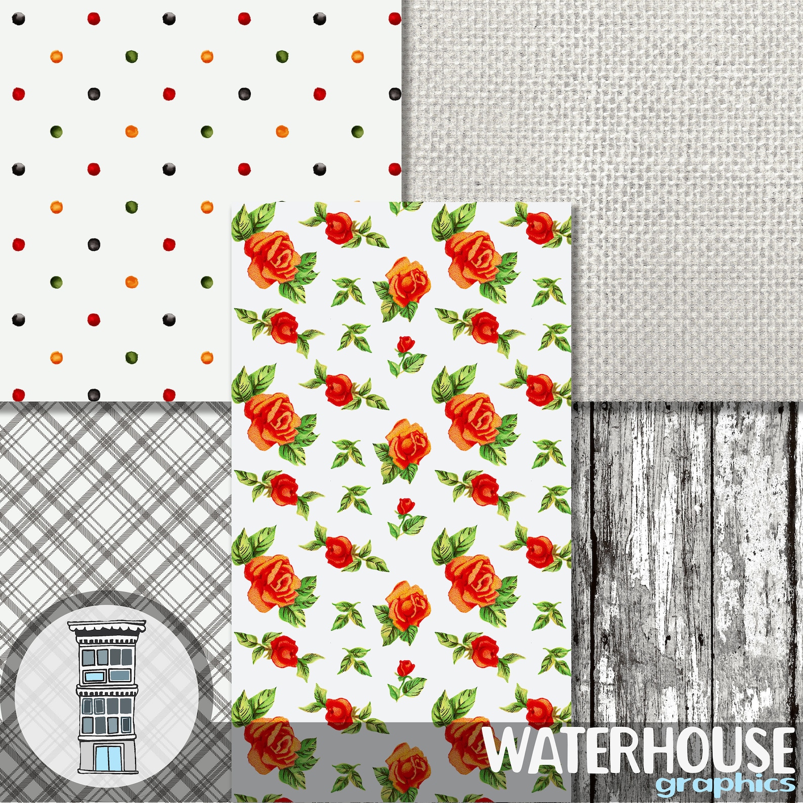 RED Roses Digital Paper Pack Pretty Wedding Flowers Vintage | Etsy