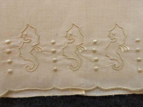 Vintage Fine Pale Yellow Madeira Linen With Hand Embroidered | Etsy