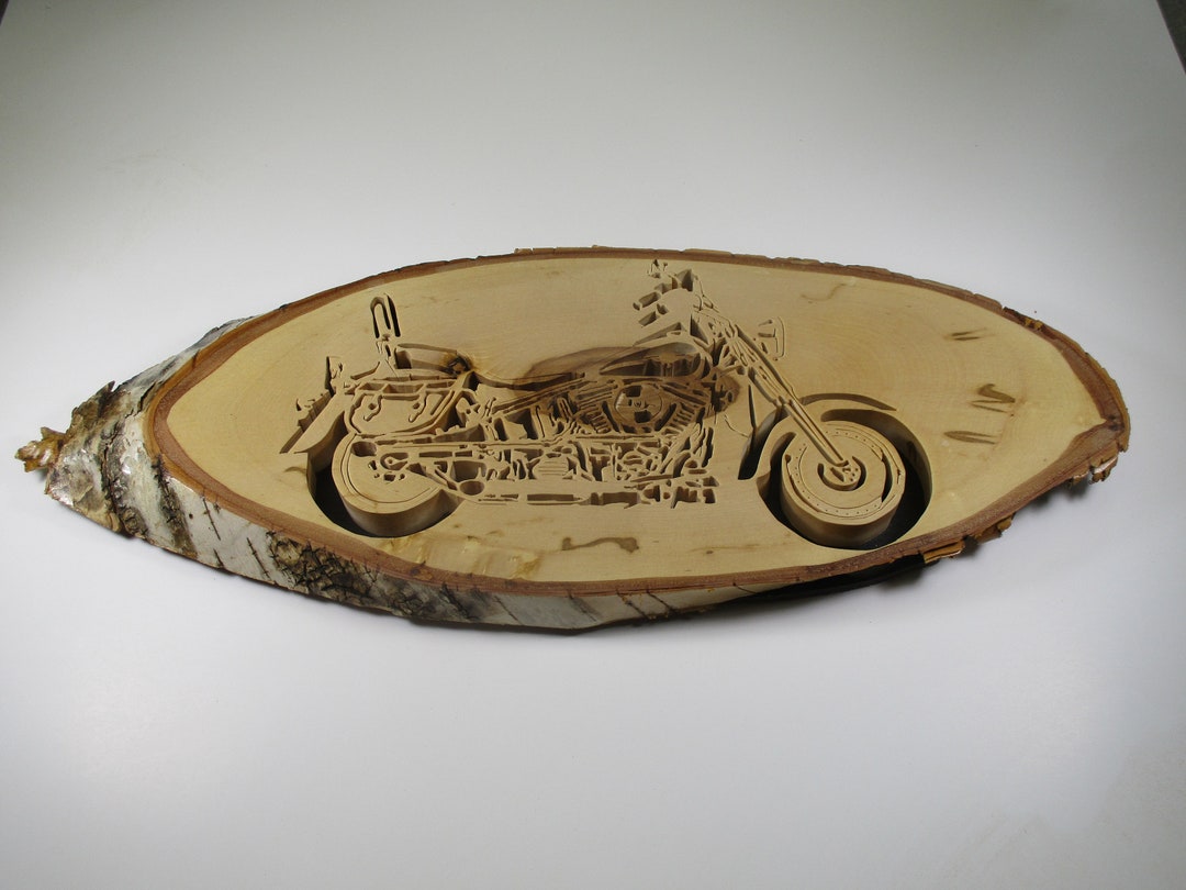 Motorcycle Plaque in Birch - Etsy