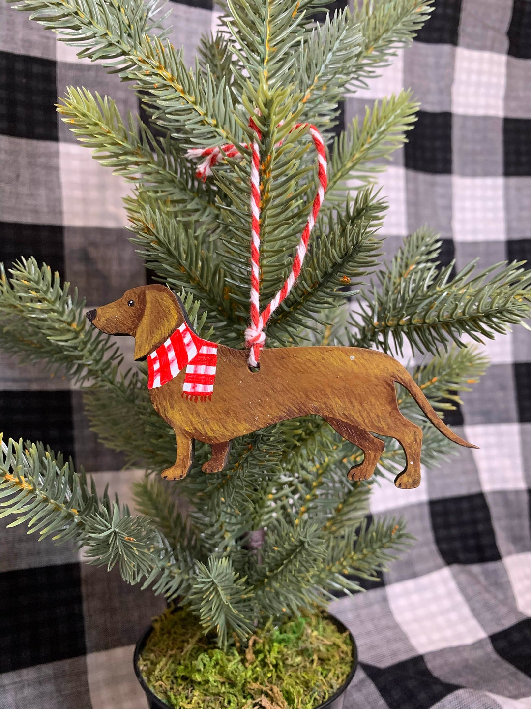 Weiner Dog Die Cut Hand Painted Ornament - Etsy