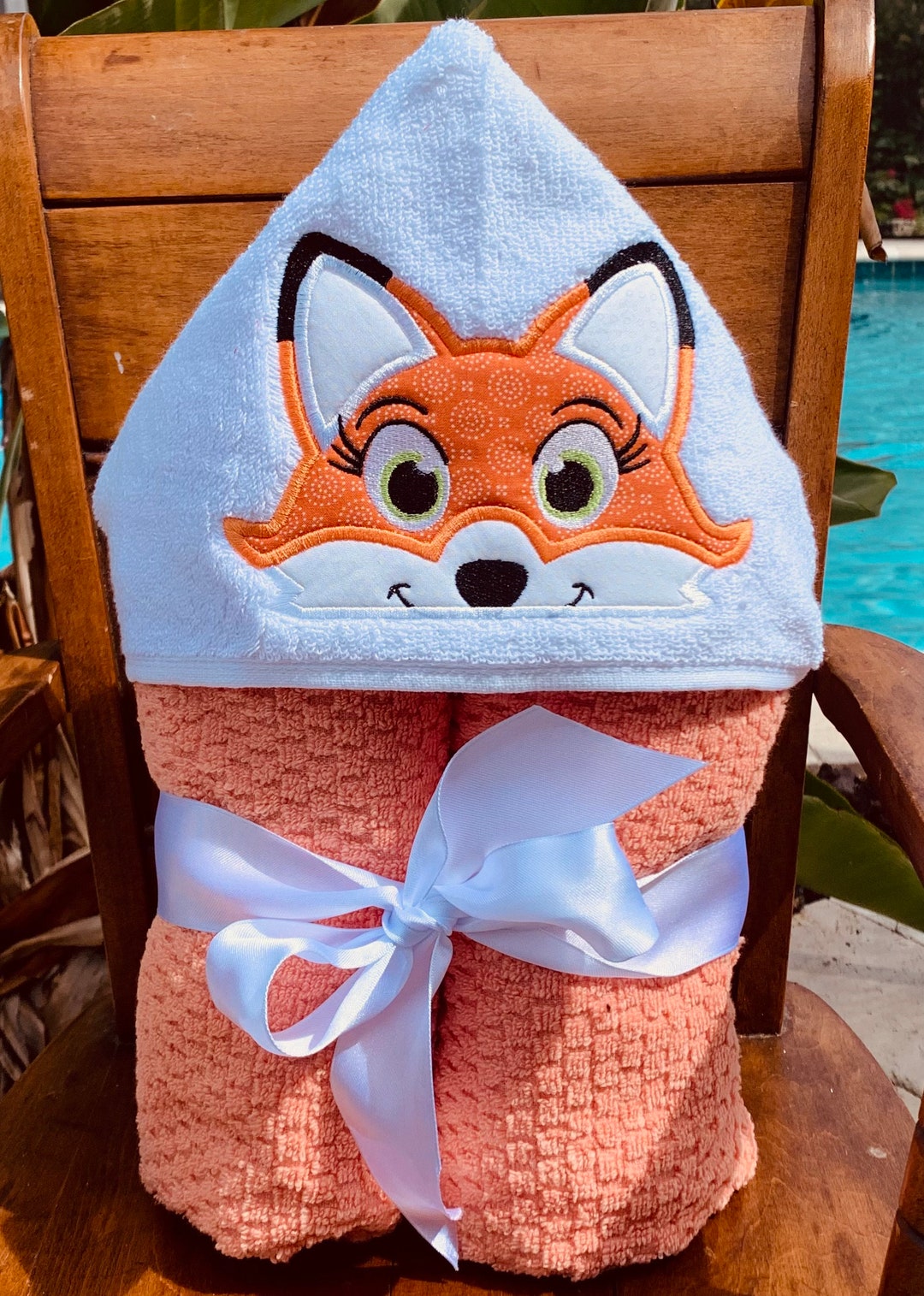 Fox Hooded Towel NAME INCLUDED - Etsy