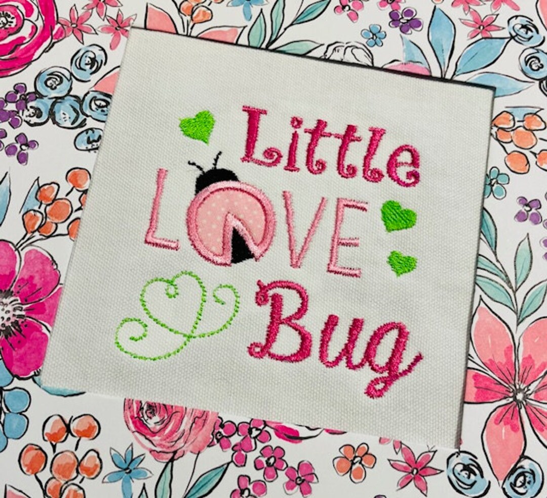 Little Love Bug Embroidery Design,valentine Embroidery,valentine ...
