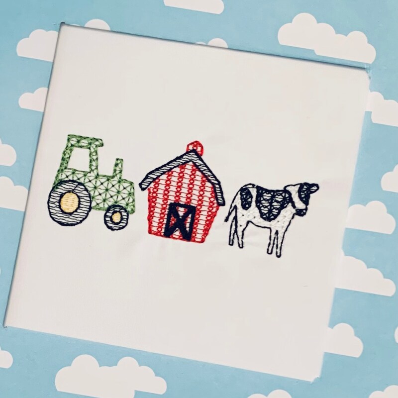 Farm Embroidery Design - Etsy
