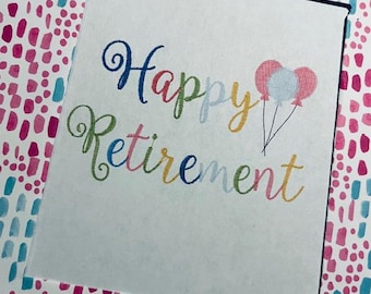Greeting Card - Happy Retirement - Machine Embroidery Design for Card ...