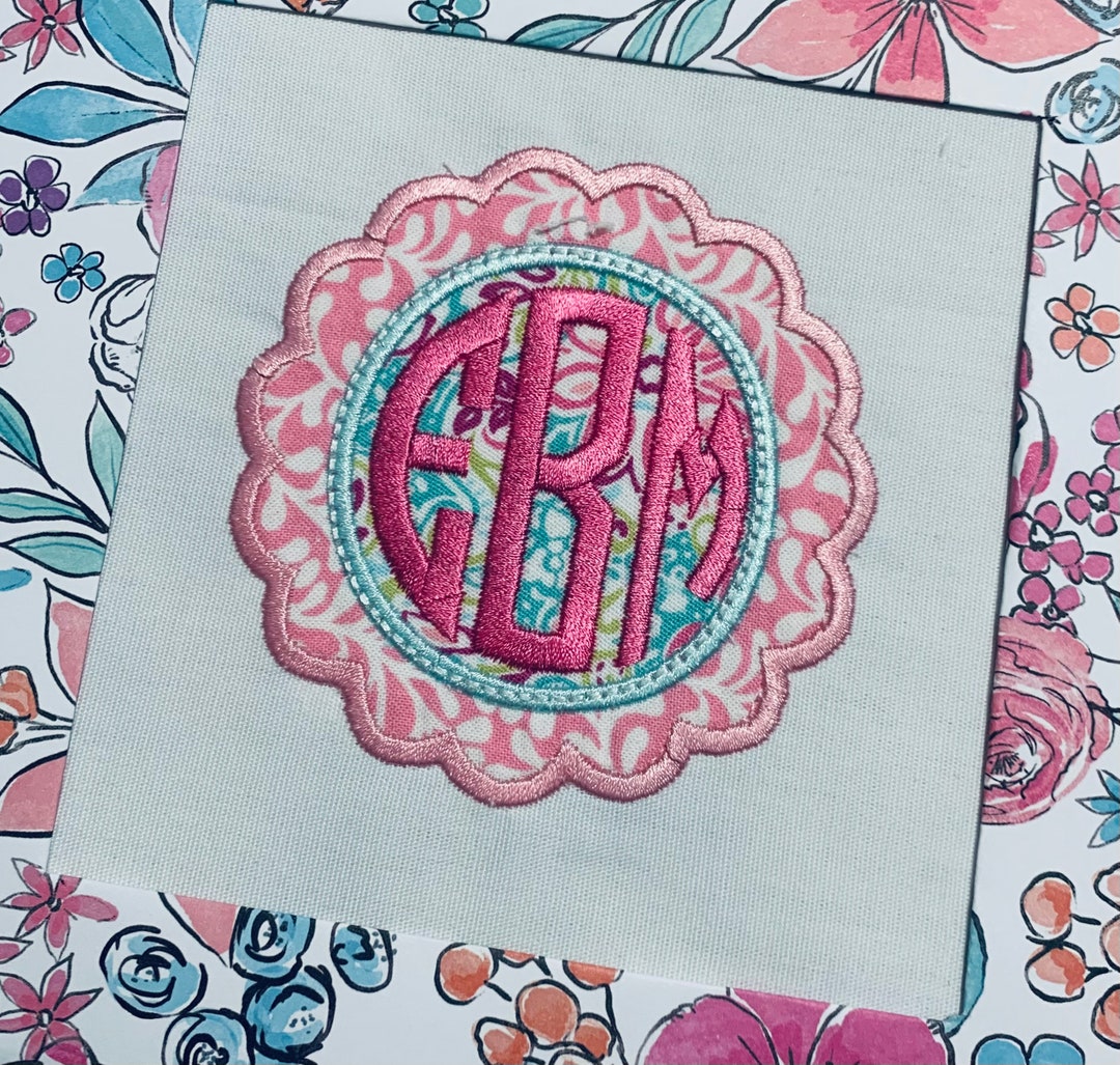 Flower Monogram Applique,flower Monogram,flower Applique Design,flower ...