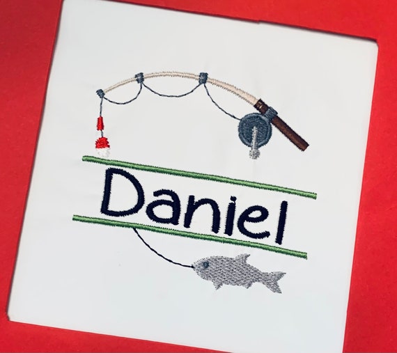 Fishing Nameplate Embroidery Designfishing Nameplate - Etsy
