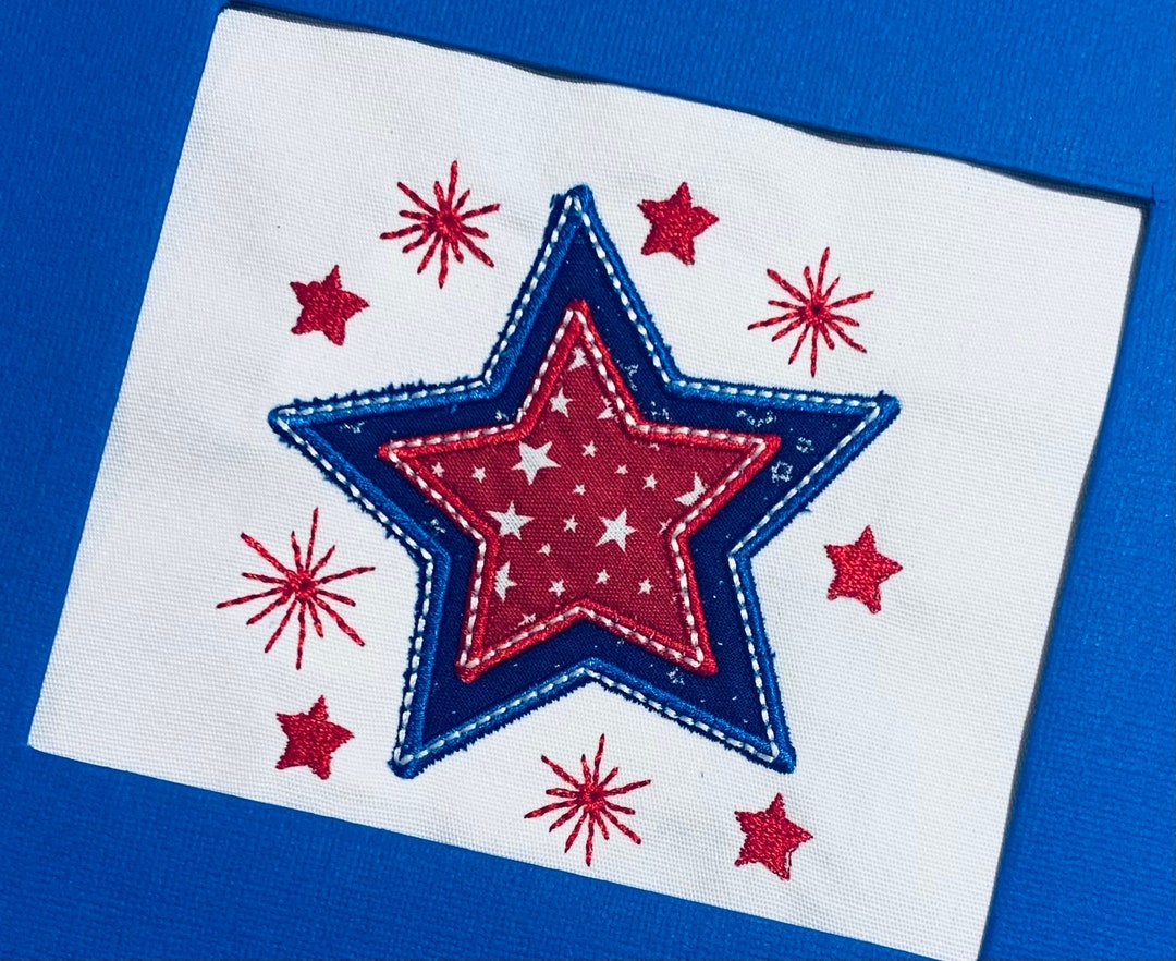 Patriotic Star Applique Design,star Applique Design,patriotic Star ...
