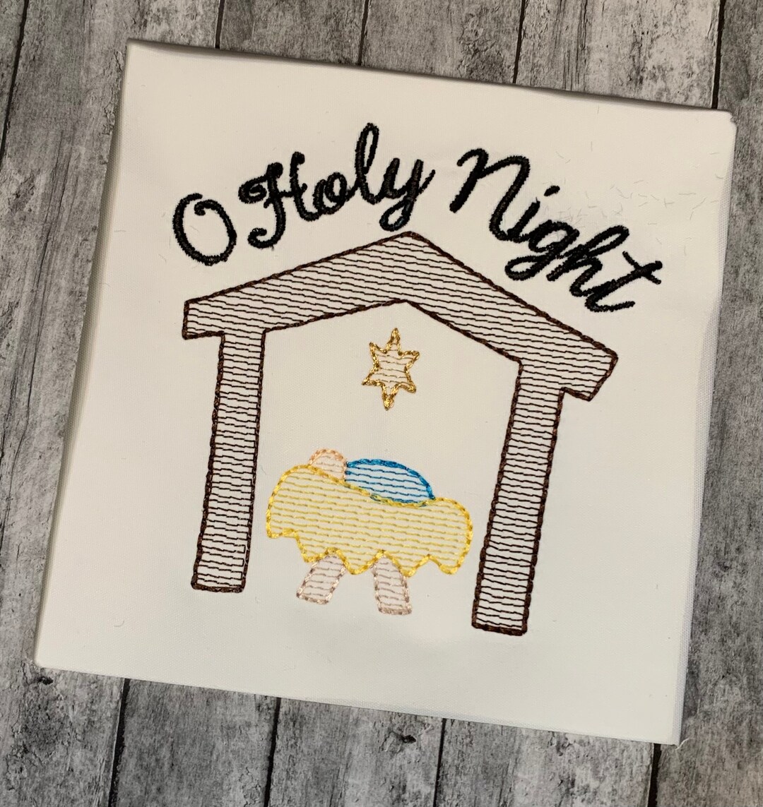 Manger O Holy Night Sketch Embroidery Design,manger Sketch Embroidery ...