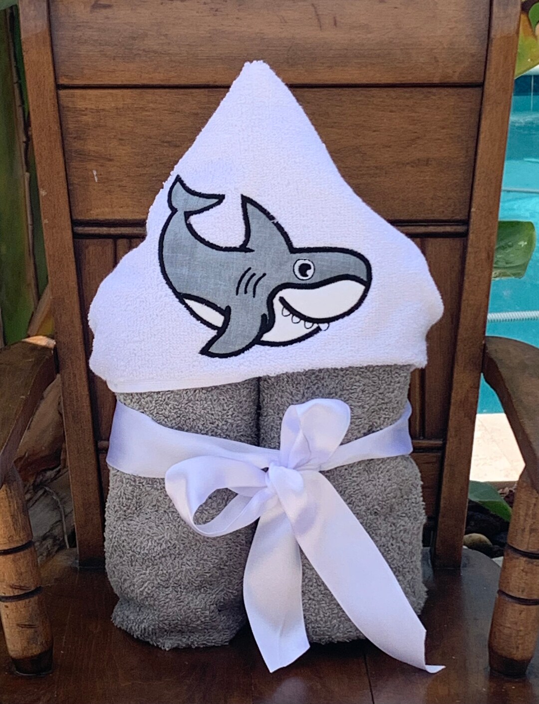 Shark Hooded Towel,baby Shark Hooded Towel NAME INCLUDED - Etsy