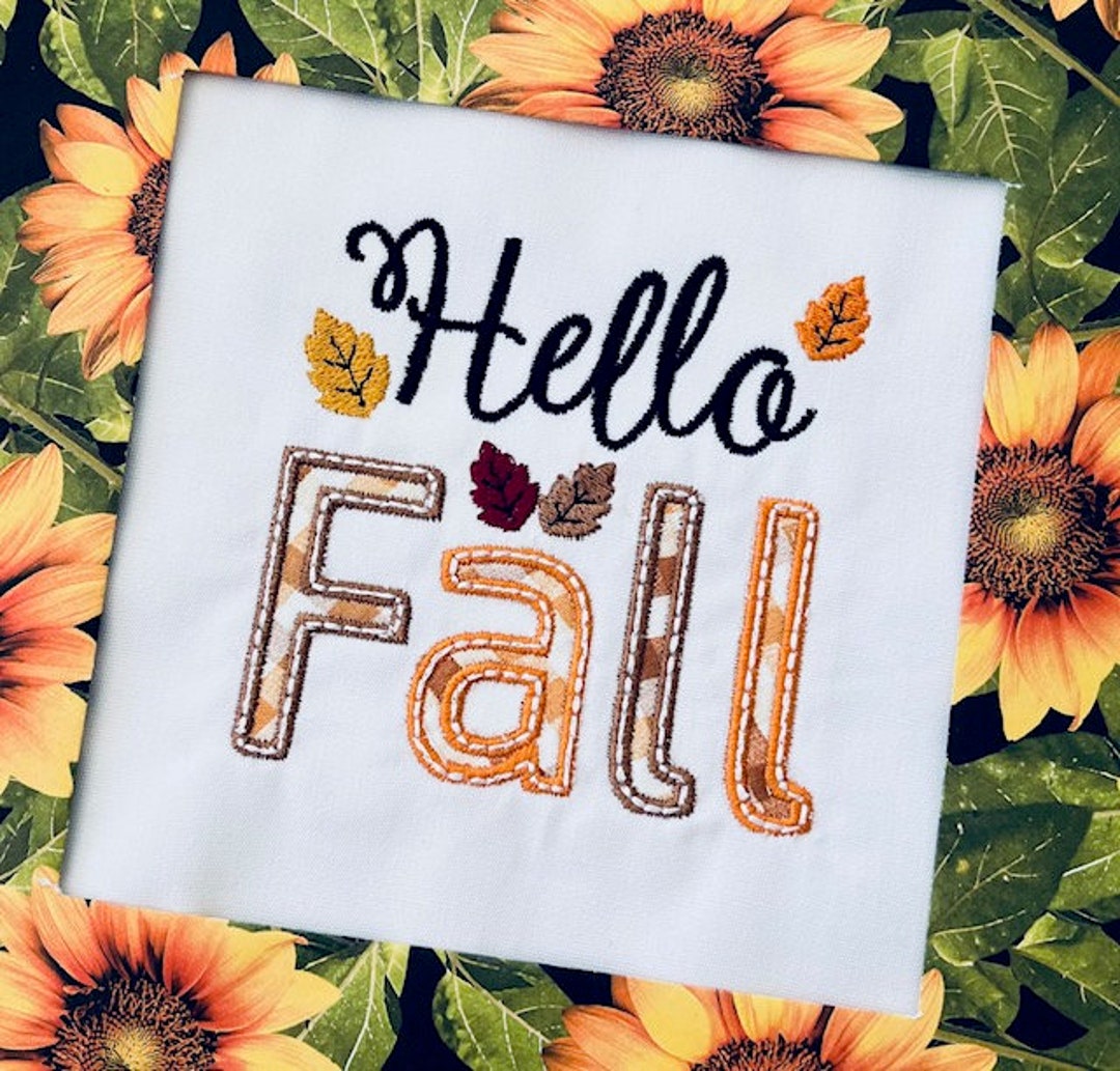 Hello Fall Embroidery Design,helllo Fall Applique Design,fall Applique ...