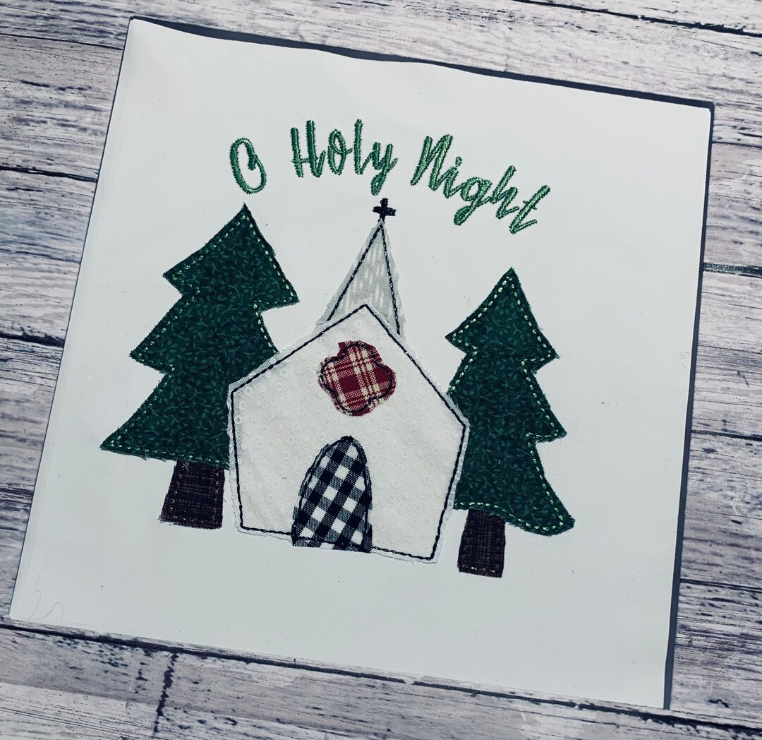 Christmas Church Applique Design,church O Holy Night Applique Design,o ...
