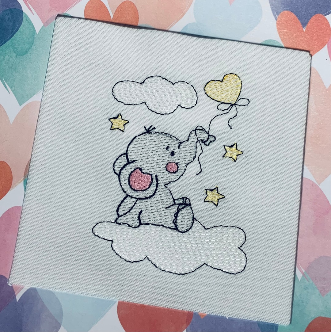 Baby Elephant Embroidery Design,elephant Sketch Embroidery Design ...