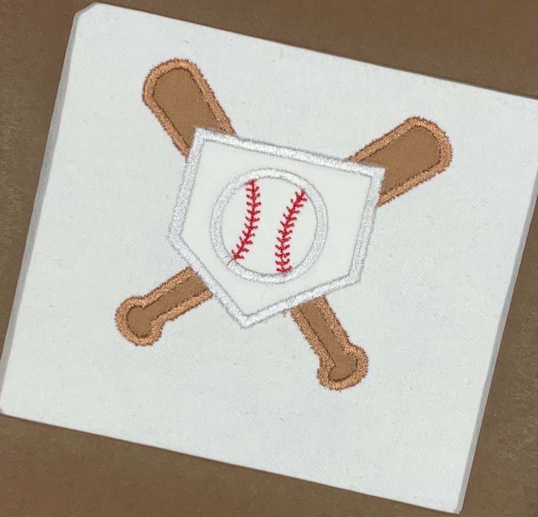 Baseball Applique Design,baseball Bat and Plate Applique Design ...
