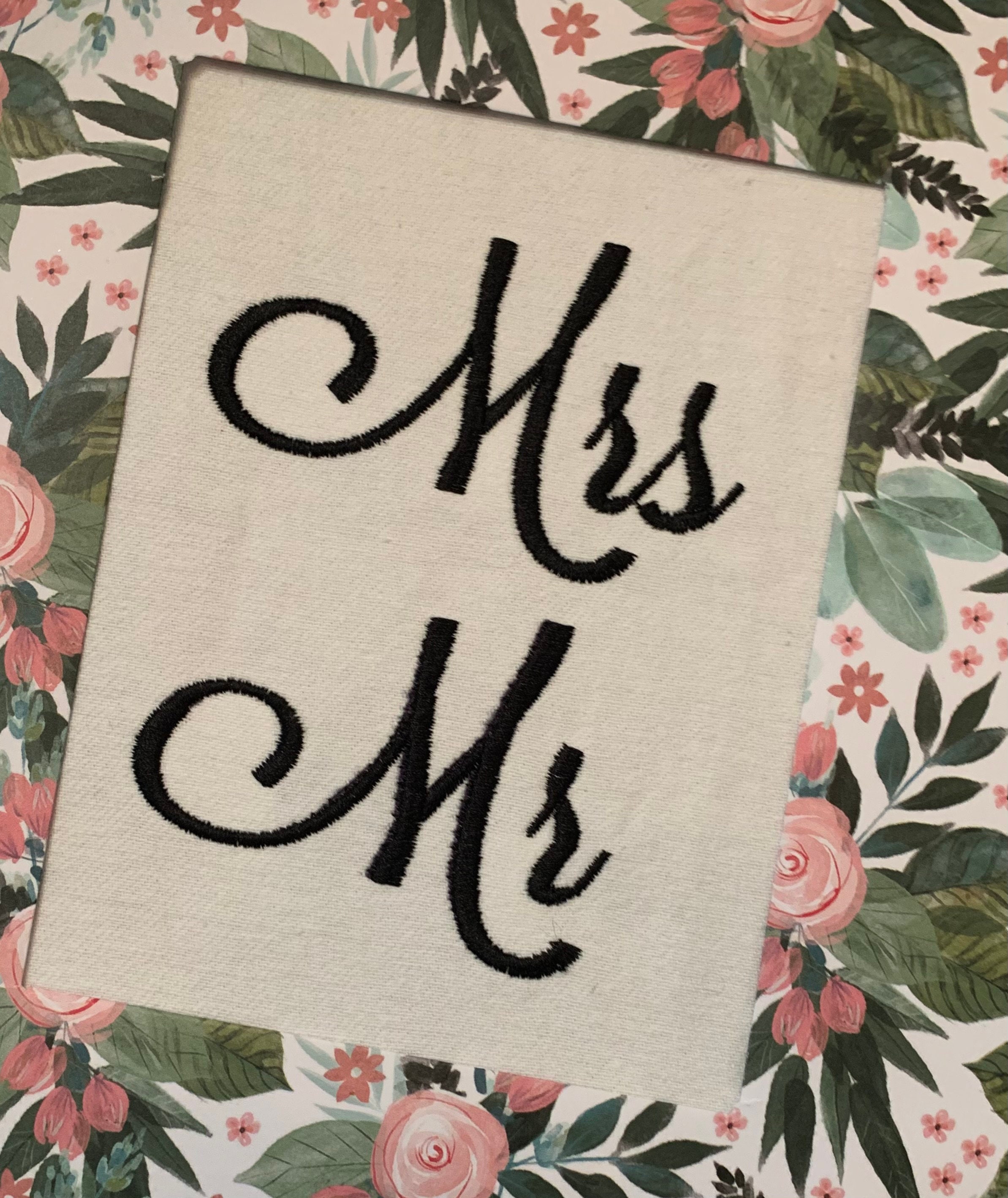 Mr and Mrs Embroidery Design,mr Script Embroidery Design,mrs Embroidery ...