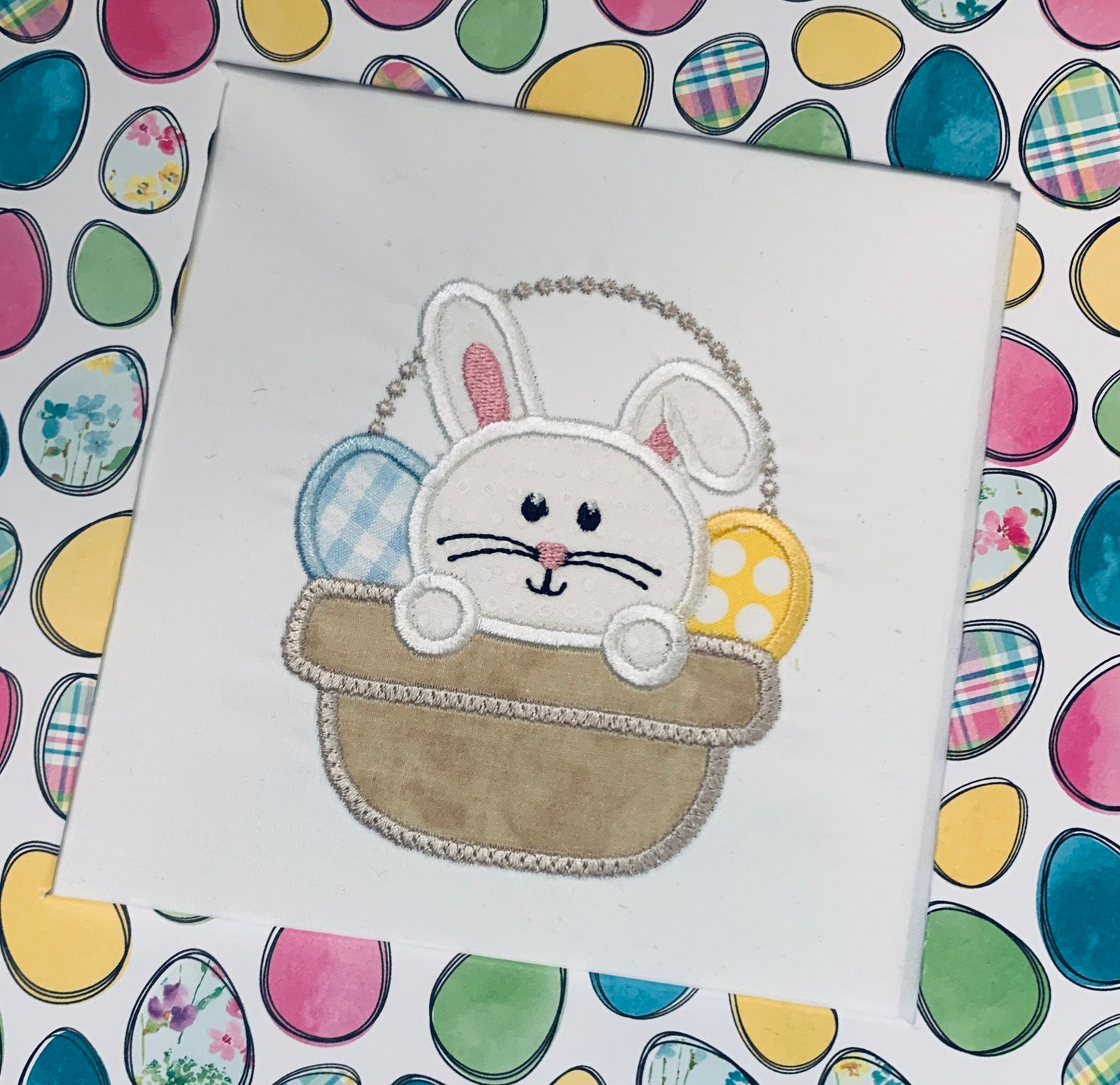 Bunny in Basket Applique Design,bunny Applique,bunny Design,easter ...