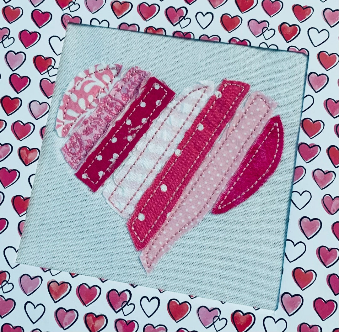 Raggety Valentine Heart Applique,valentine Heart Applique,heart ...