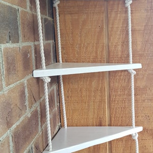 Corner Nautical Rope Swing Shelf, 4 Tier Shelf, Nautical Decor ...