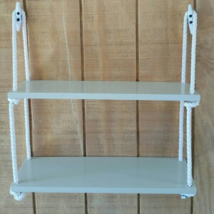 Swing Nautical Rope Shelf 2 Tier, Hanging Shelf, Nautical Shelf ...