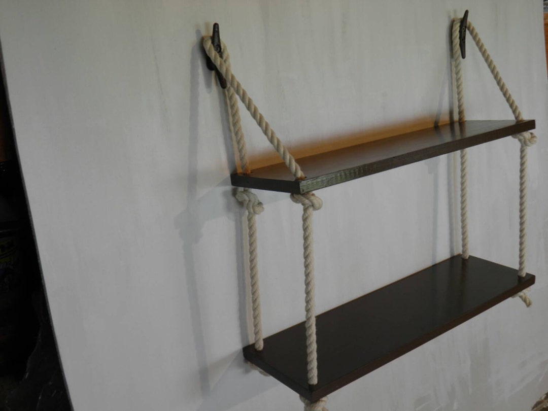 2 Tier Swing Nautical Rope Shelf, Nautical Shelf, Swing Shelf, Hanging ...