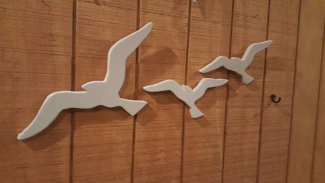 Seagull White Wall Hanging, Beach House Decor, Nautical Nursery ...