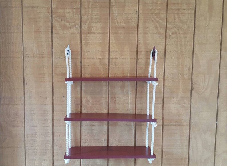 3 Tier Nautical Rope Shelf / Rope Shelf / Nautical Shelf / - Etsy