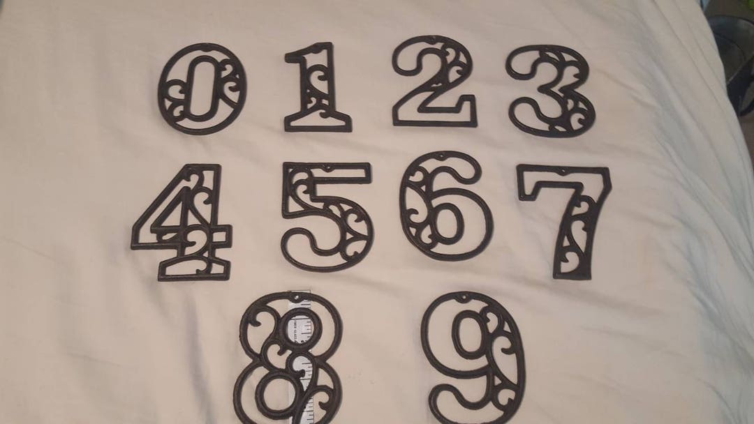 House Number, Painted House Number, Painted Metal Number Cabin Numbers ...