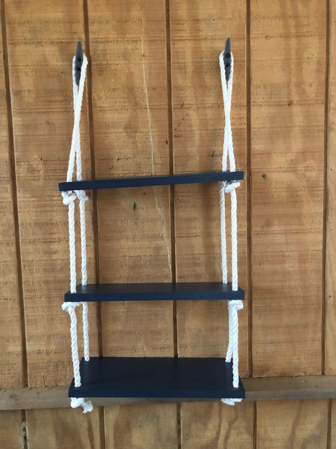 Nautical Shelf 3 Tier Nautical Shelf Coastal Wall Decor | Etsy