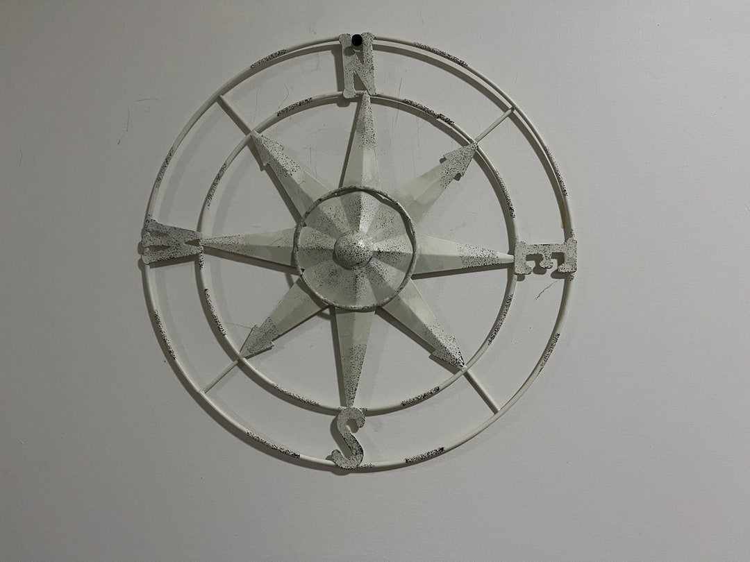 Compass Rose, Tin Compass Rose, Compass, Metal Compass Rose, Nautical ...