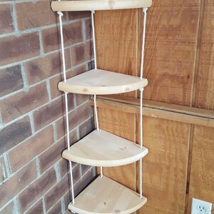 4 Tier Corner Nautical Rope Swing Shelf / Nautical Decor / Nautical ...