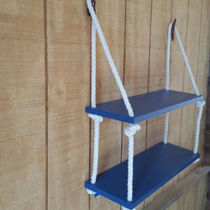 2 Tier Swing Nautical Rope Shelf, Nautical Shelf, Rope Shelf, Swing ...