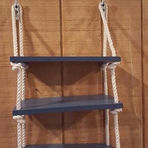 Nautical Rope Shelf 3 Tier Rope Shelf Nautical Shelf | Etsy