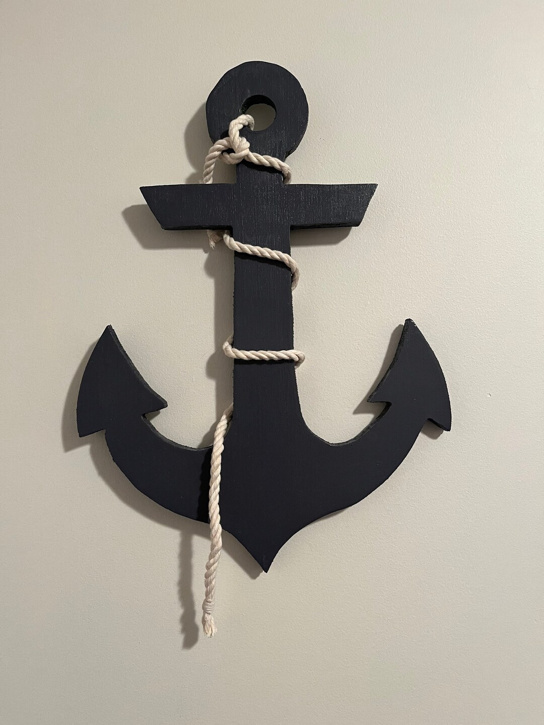 Wooden Anchor With Rope, Wooden Anchor, Anchor Decor, Nautical Nursery ...