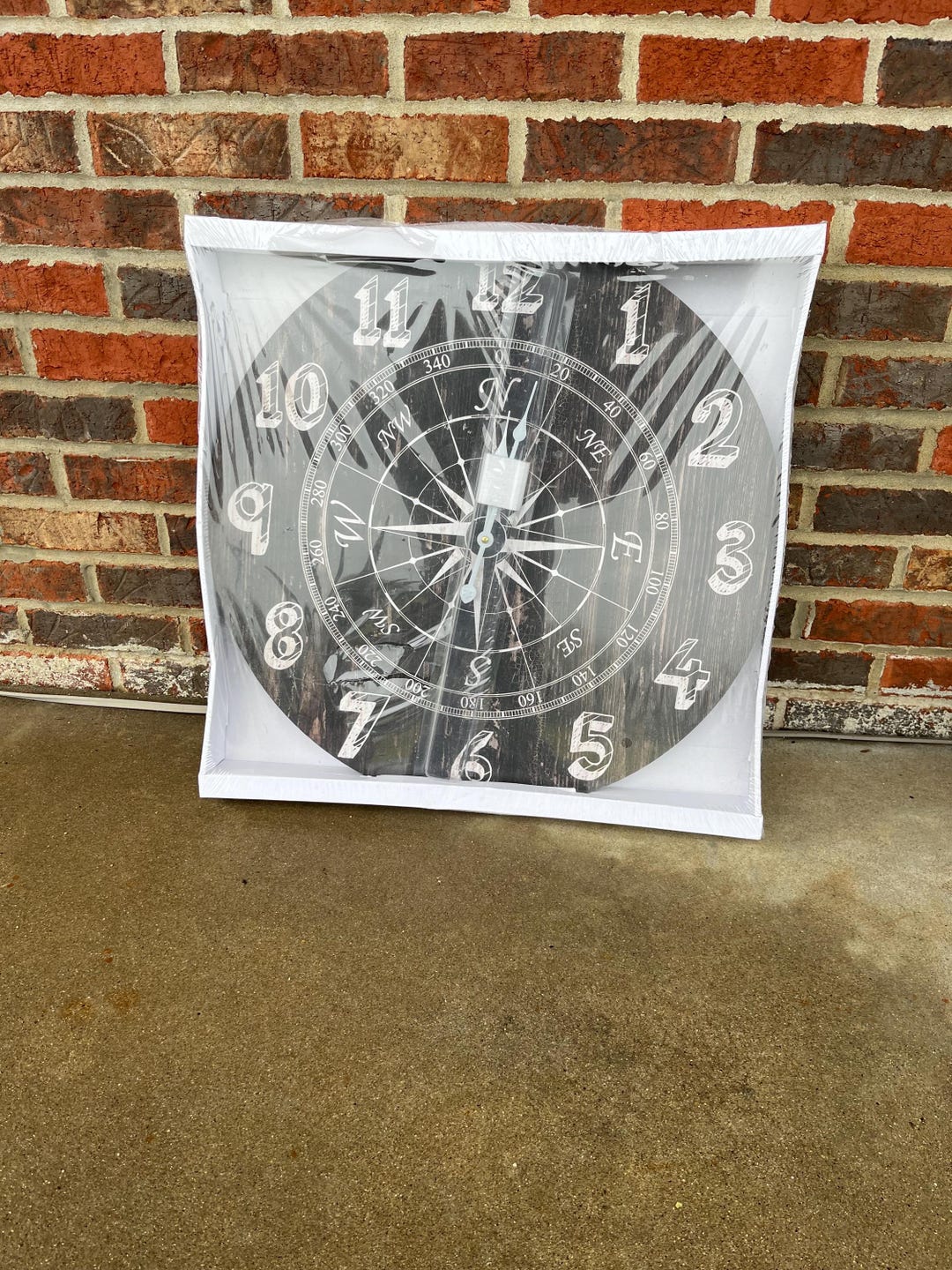 Vintage Compass Rose Clock: Nautical Wall Art (23 Inches) - Etsy