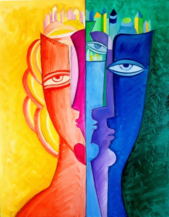 Letra grande cubismo impresionismo envío gratuito - Etsy España