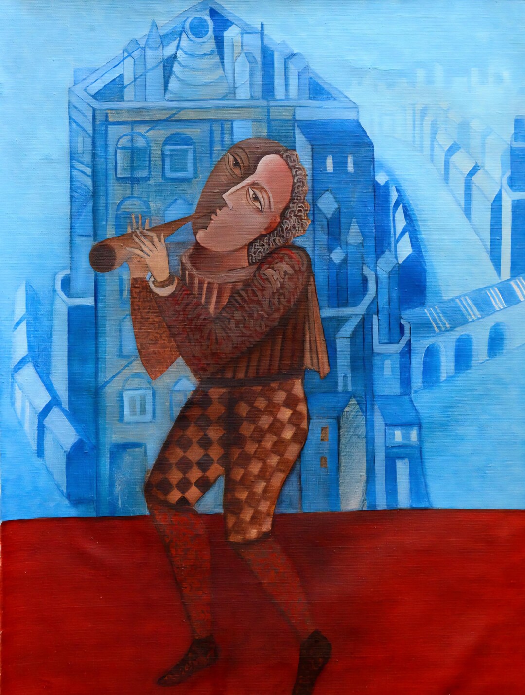 Clown Oil Painting: "the Song of My Soul" - Music Art, 26x20 Inch - Etsy
