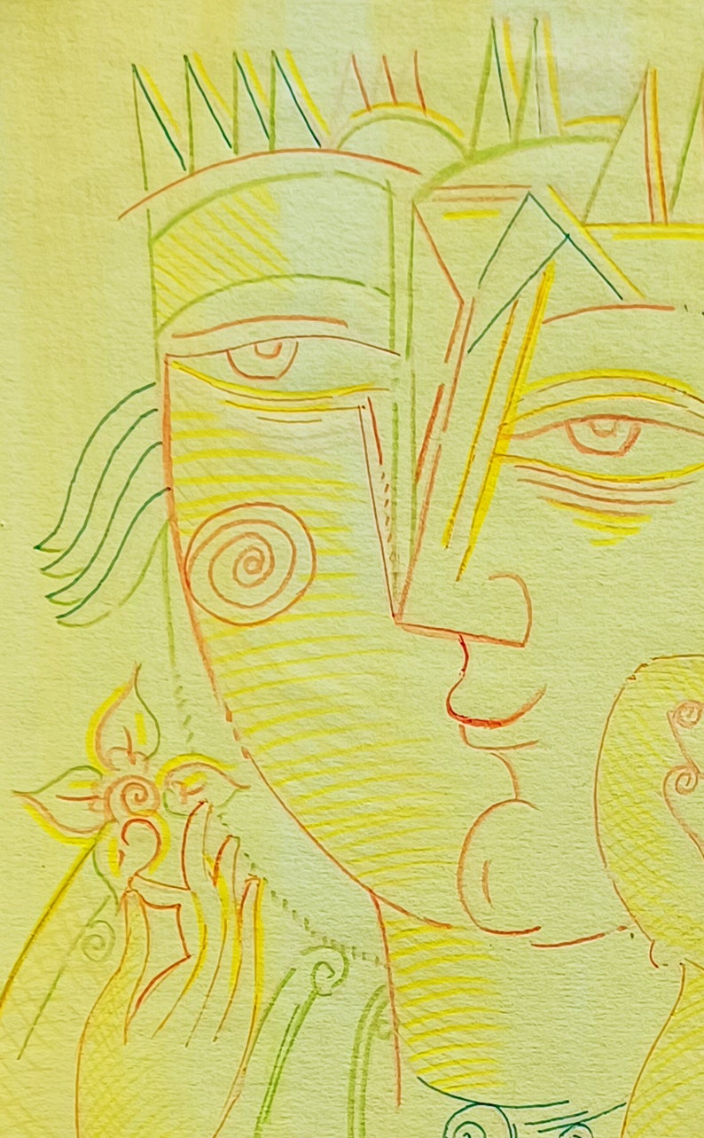Cubist Girl Painting: "emotions" Original Acrylic Art (12x8.5 Inch) - Etsy
